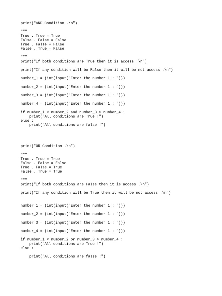 Python Logical Operators Tutorial | PDF