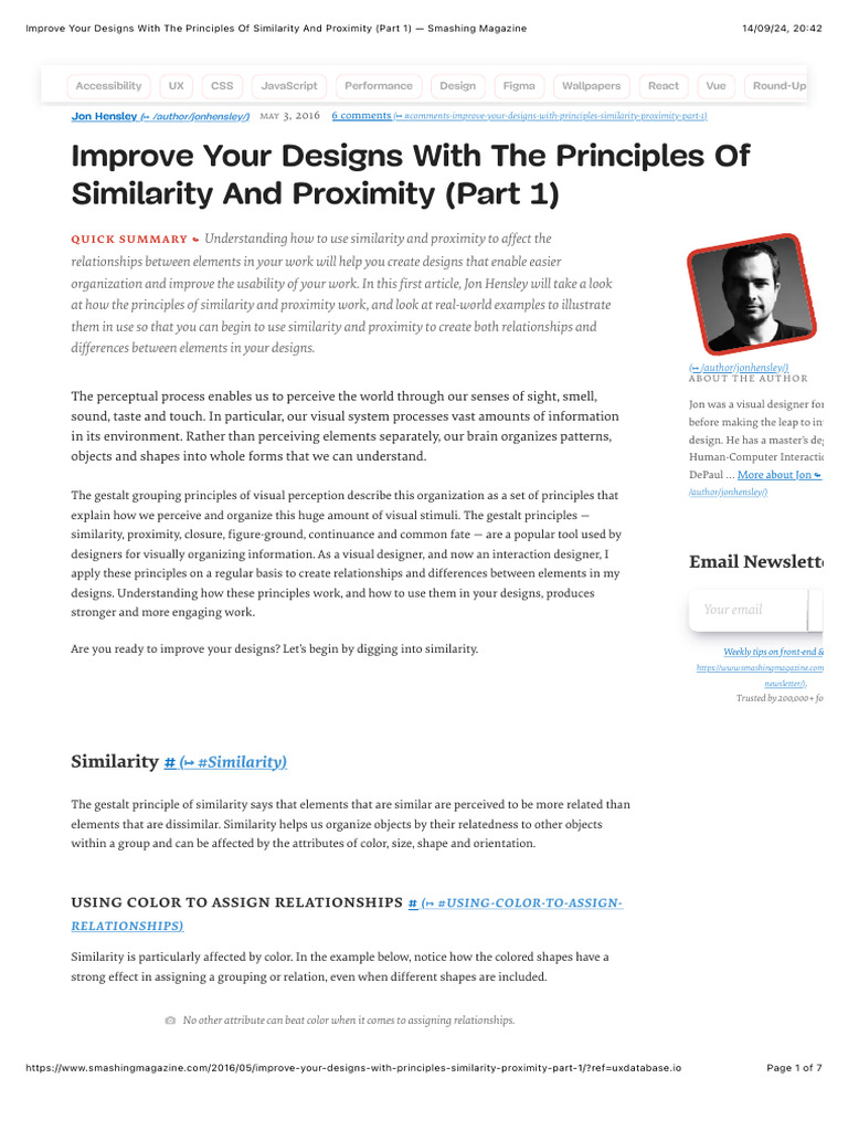 Improve Your Designs With The Principles of Similarity and Proximity ...
