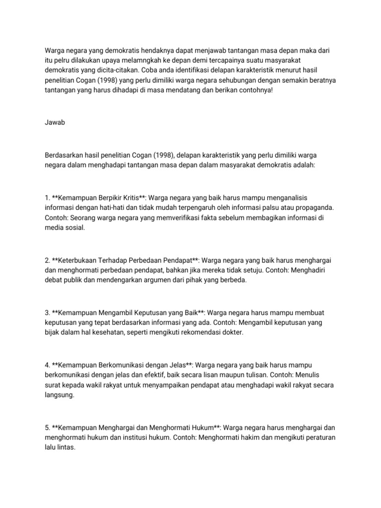 Tugas 1 Pembelajaran PKN Di SD | PDF