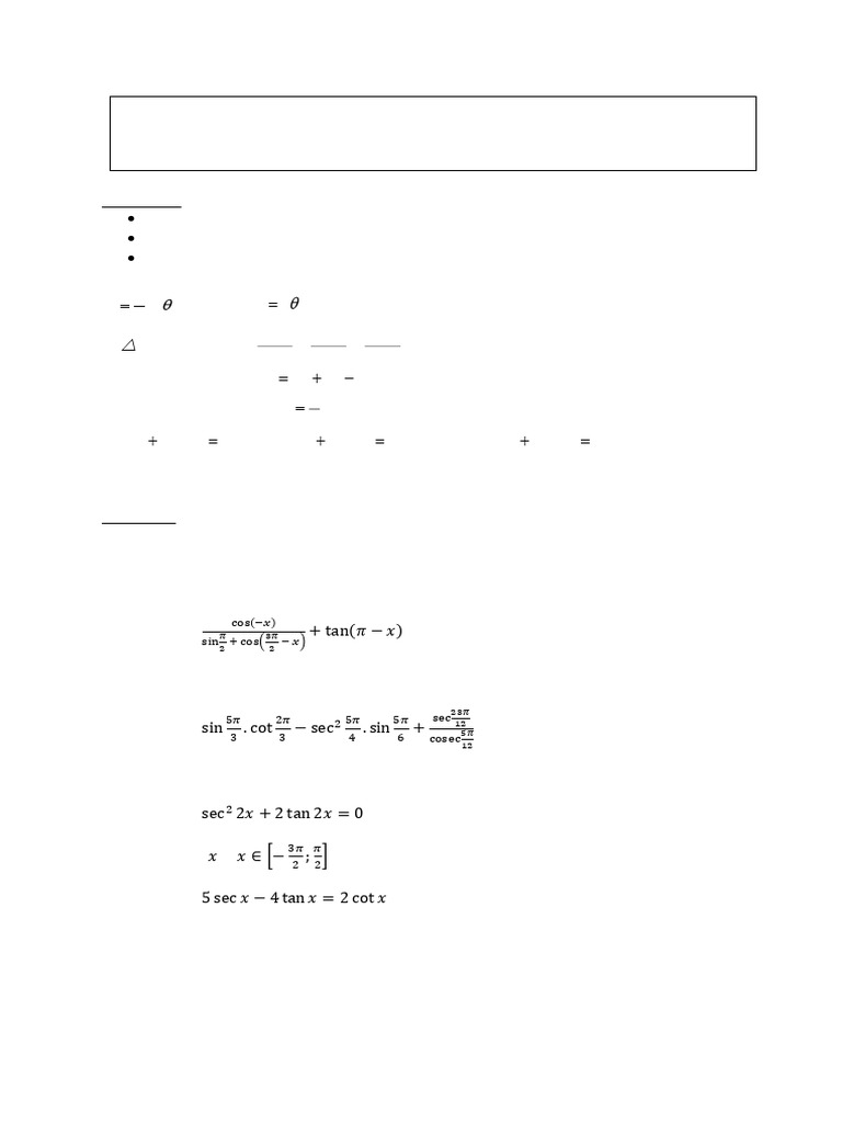 FT 3 - Trigonometry, Circular Measure and Functions | PDF ...