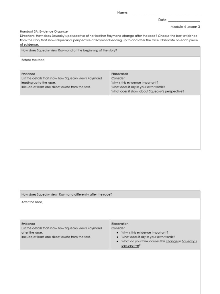 Short Story Evidence Organizer | PDF