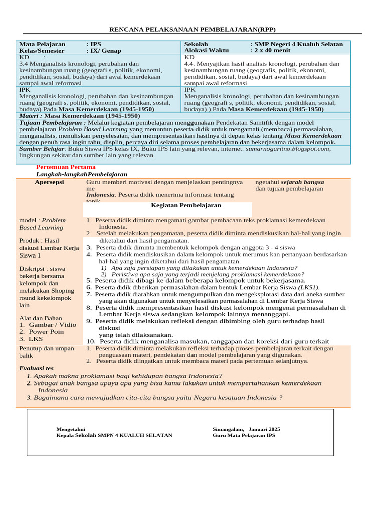 RPP KELAS 9 SEM 2 BAB 4 Asri | PDF