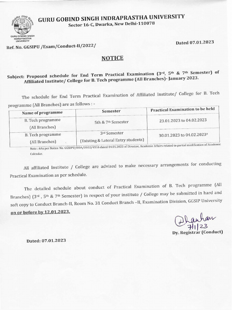 B. Tech Notice Proposed | PDF