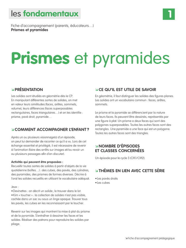 FP Prismes Pyramides | PDF | Formes géométriques | Polytope