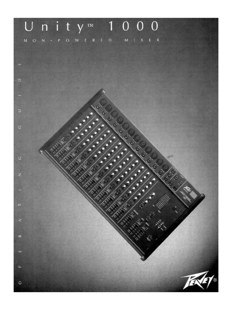 Peavey Unity Series 1000 User Manual | PDF