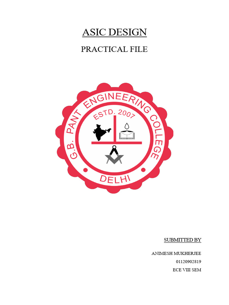 Animesh - Asic File | PDF | Logic Gate | Cmos