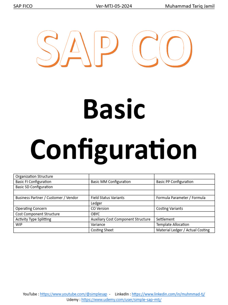 TJ01 FICO Basic Structure 1720313062 | PDF | Logistics | Business Economics