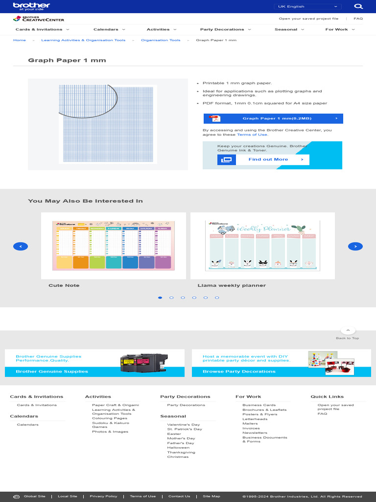 Graph Paper 1 MM Creative Center | PDF | Printing | Stationery