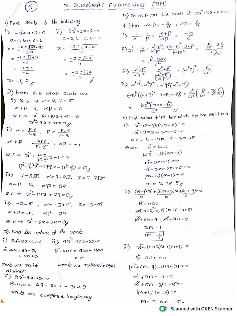 MATHS 2 (A) VSAQ's - 4 | PDF