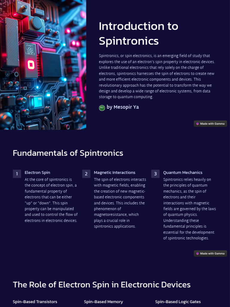 Introduction To Spintronics | PDF | Computer Memory | Spin (Physics)
