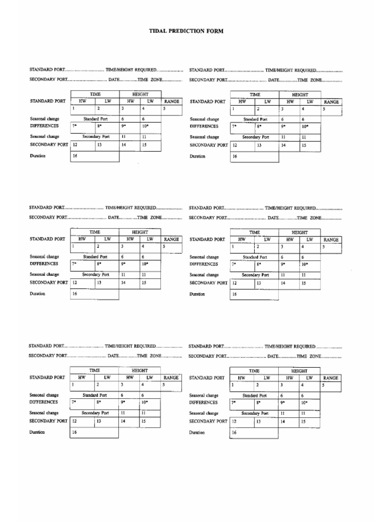 ATT-2002 (Volume 3) - Tide Calculation Form | PDF