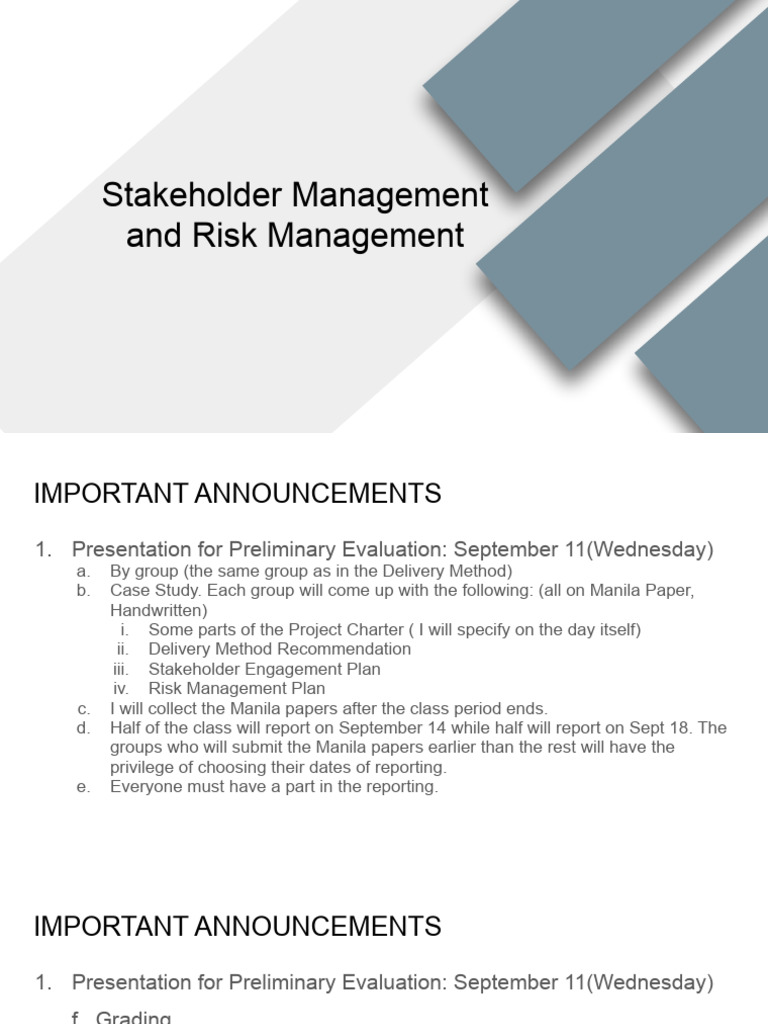 Stakeholder Management and Risk Management | PDF | Risk | Stakeholder ...
