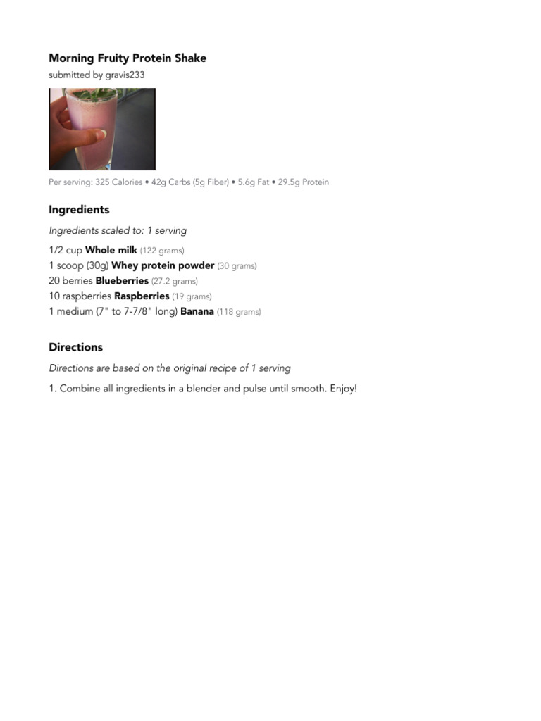 Protein-Packed Morning Shake | PDF
