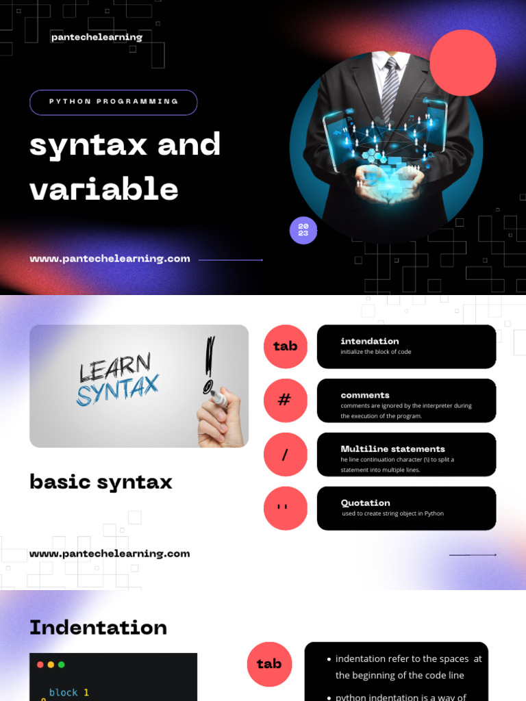 Syntax Variable Pdf Python Programming Language Bracket