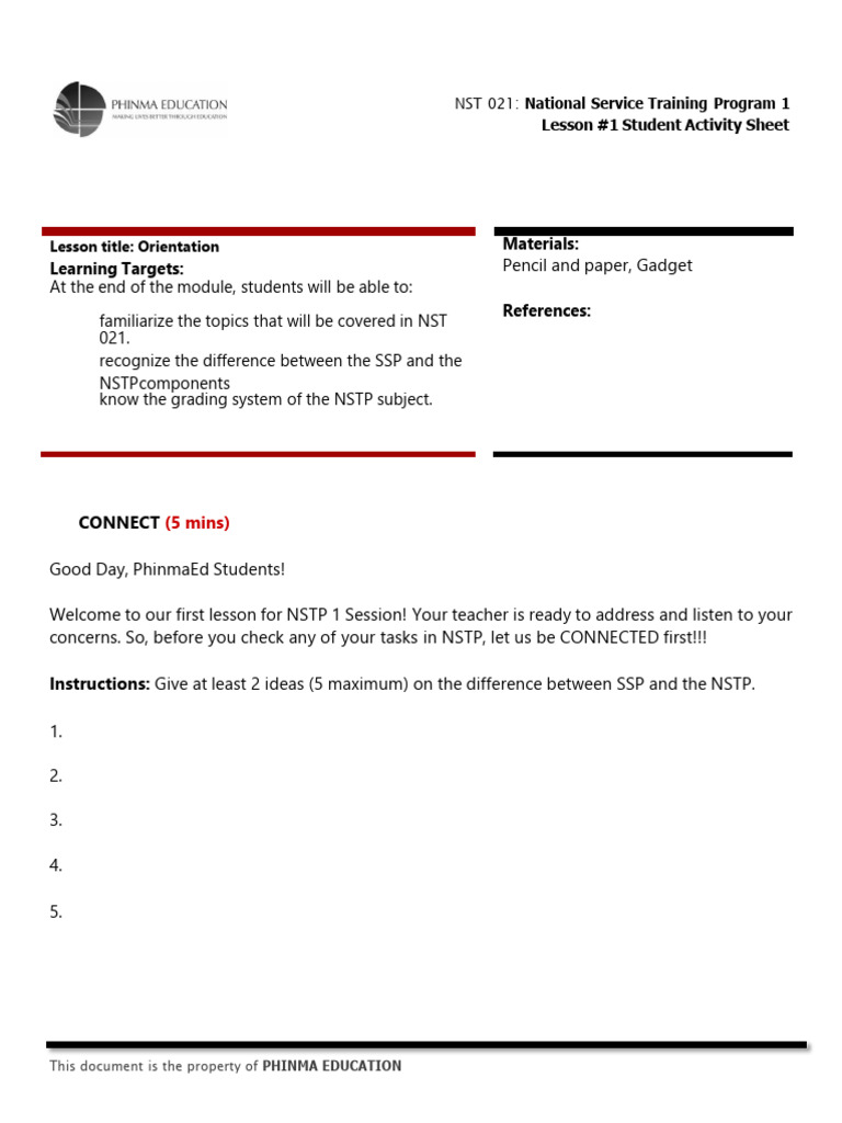 SAS#1 NST 021 Orientation | PDF | Human Communication | Cognition