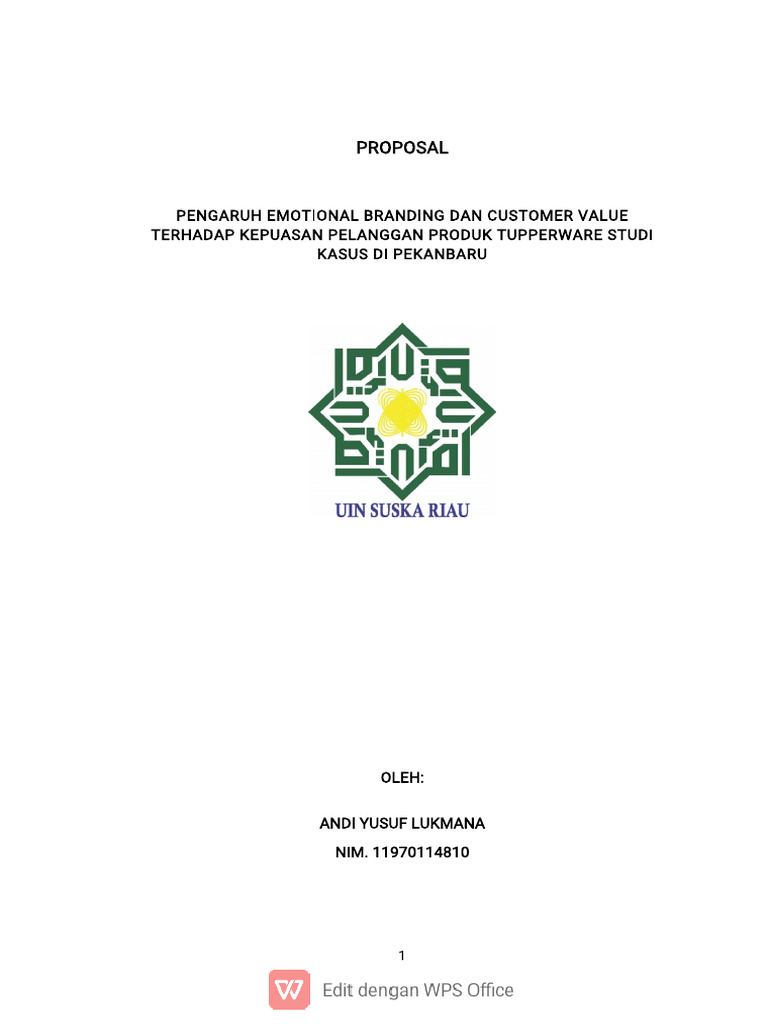 New Proposal Andi Yusuf Lukmana | PDF