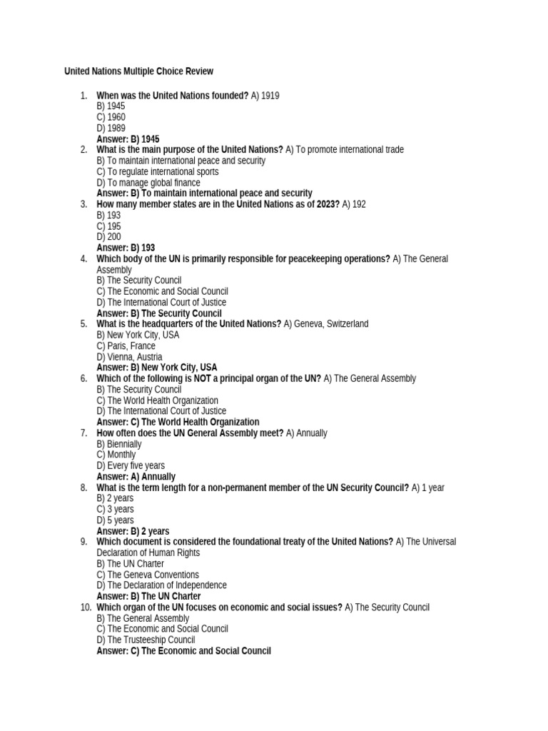 UN REVIEWEr | PDF | United Nations | International Relations