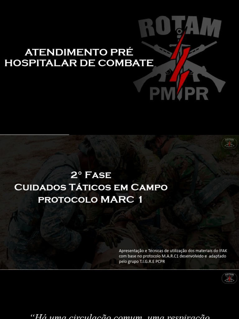 Protocolo MARC1: Atendimento em Combate | PDF | Choque (circulatório ...