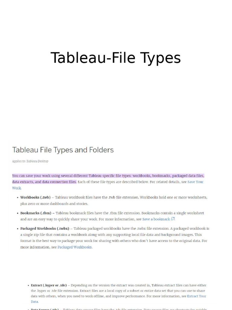Tableau-File Types | PDF