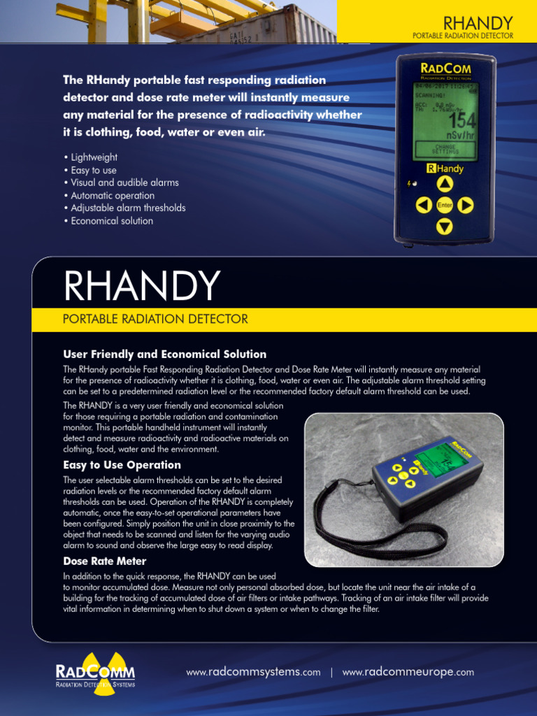 Rhandy Radiation Servey Meter | PDF | Radioactive Contamination | Ionizing Radiation