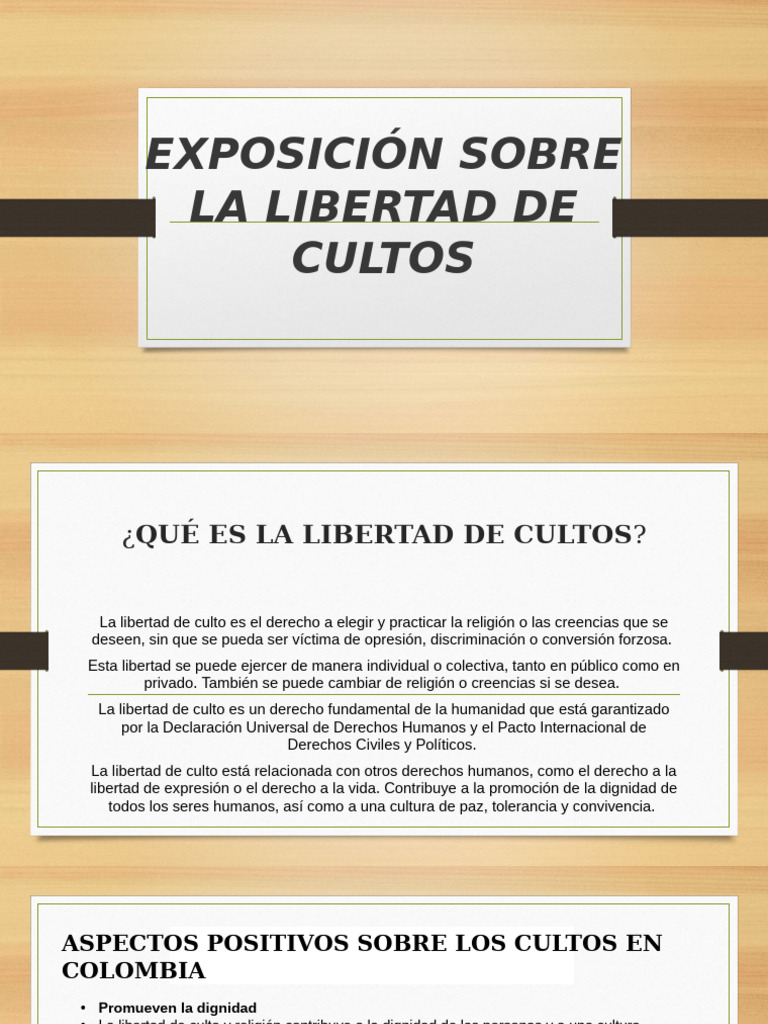 Exposición Sobre La Libertad de Cultos | PDF | Libertad de religión | Tolerancia