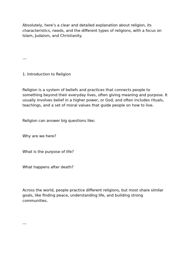 CHPT 1 Religion | PDF | God | Monotheism