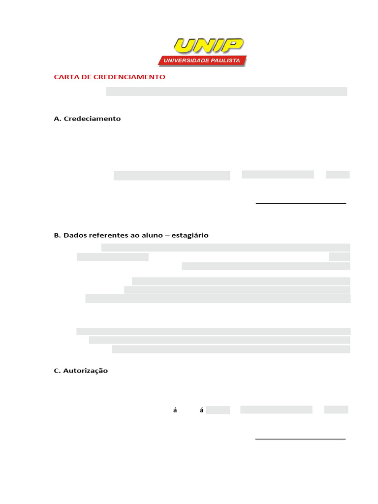 Carta de Credenciamento Editada | PDF