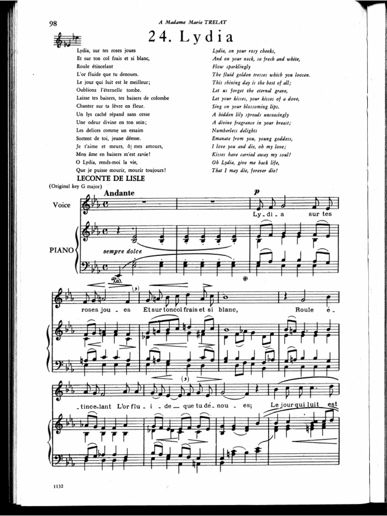 Fauré - Lydia (Low) | PDF
