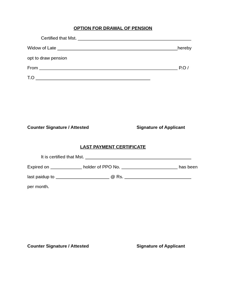 Option For Drawal of Pension | PDF | Law