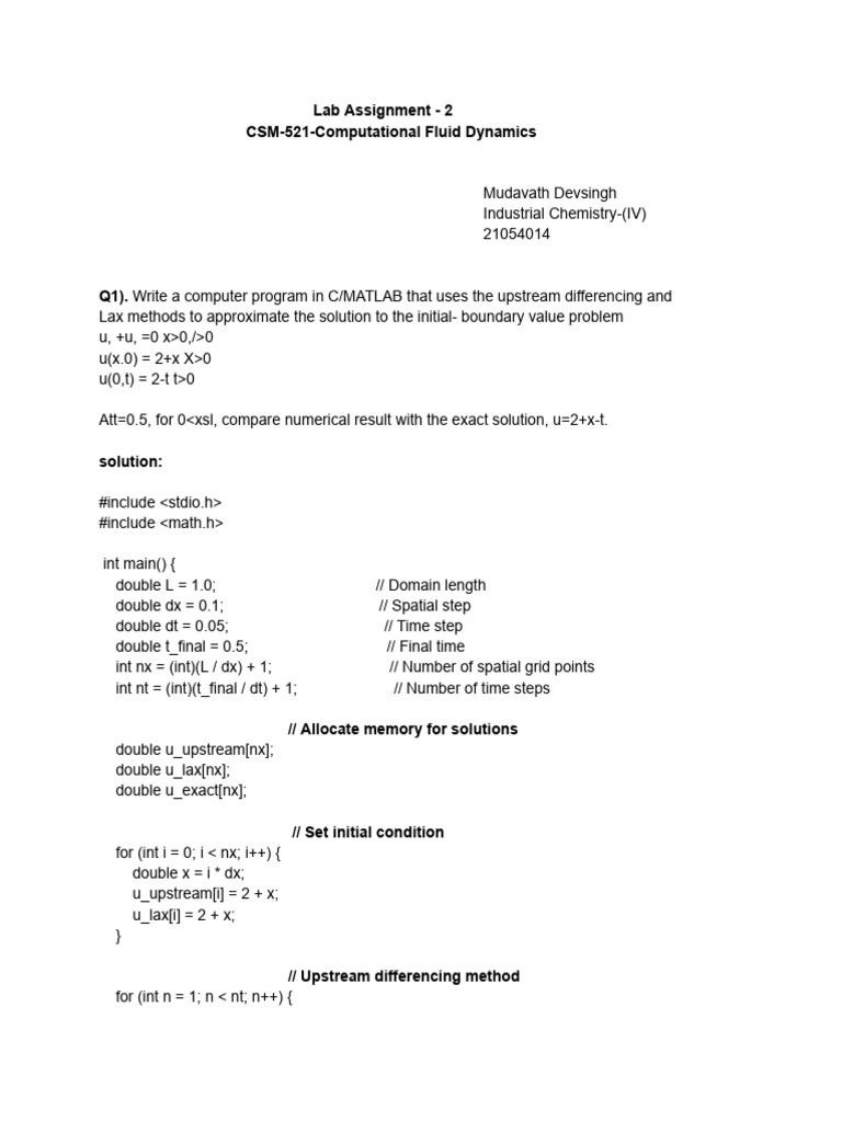 Lab Assignment - 2 | PDF | Chemical Engineering | Applied Mathematics