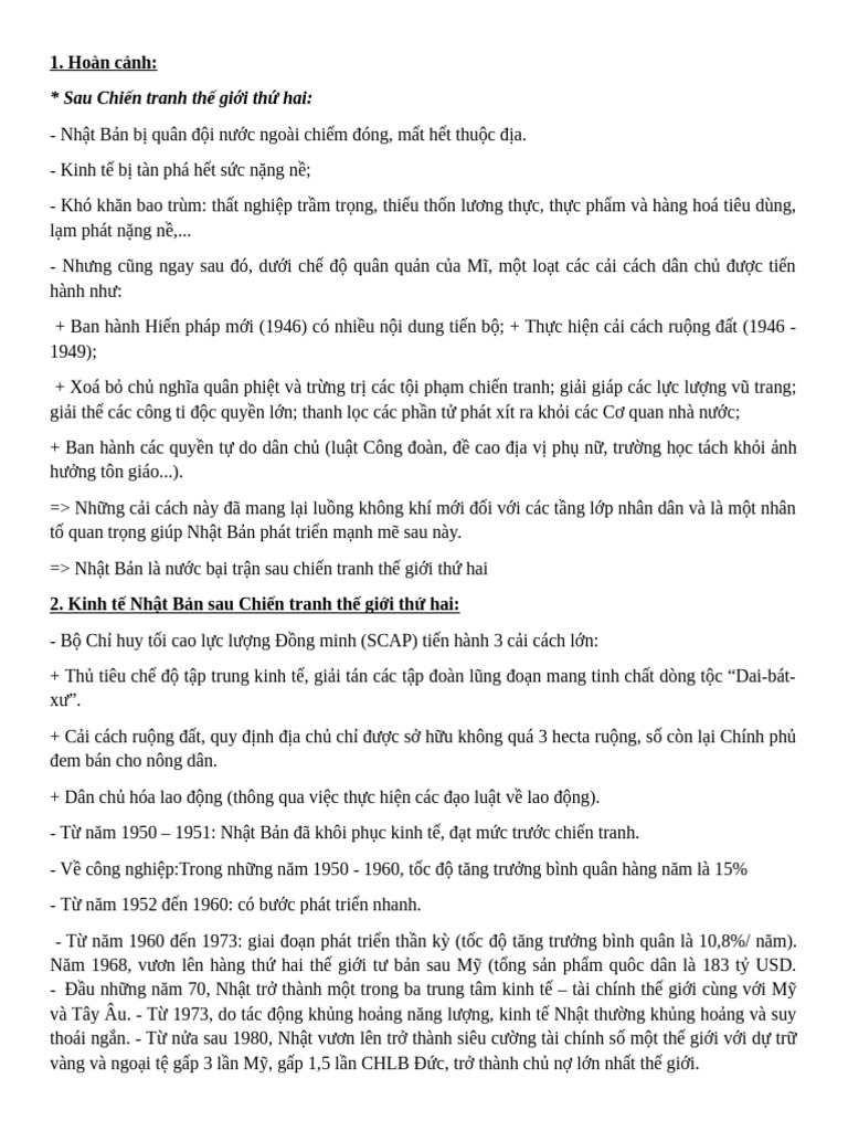 Nhật Bản sau CTTG T2 | PDF