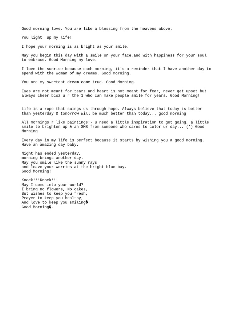 Good Morning MSG | PDF