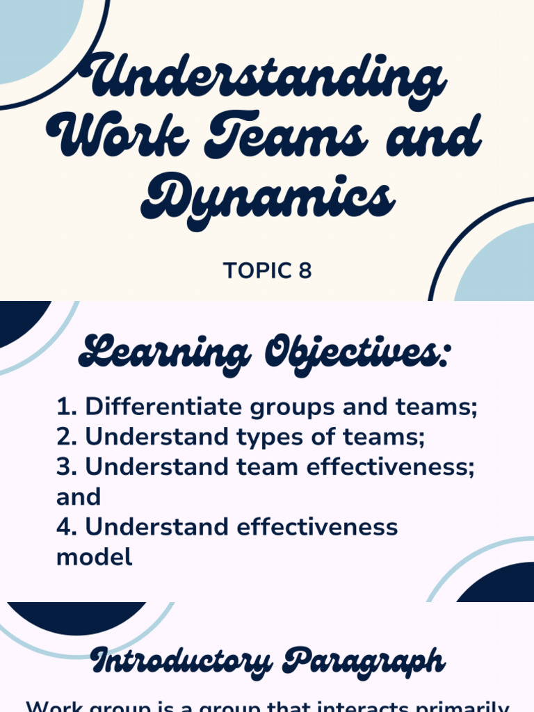 Understanding Work Teams and Dynamics | PDF