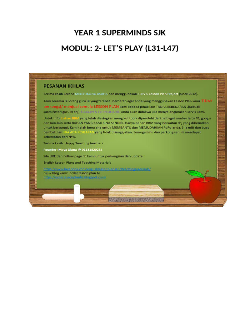 Unit 2 - LETS PLAY | PDF | Lesson Plan | Vocabulary