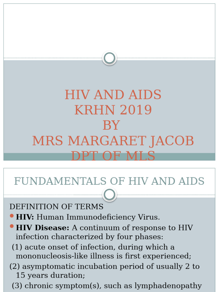 Hiv and Aids KRCHN 2019 | PDF | Sexually Transmitted Infection | Hiv