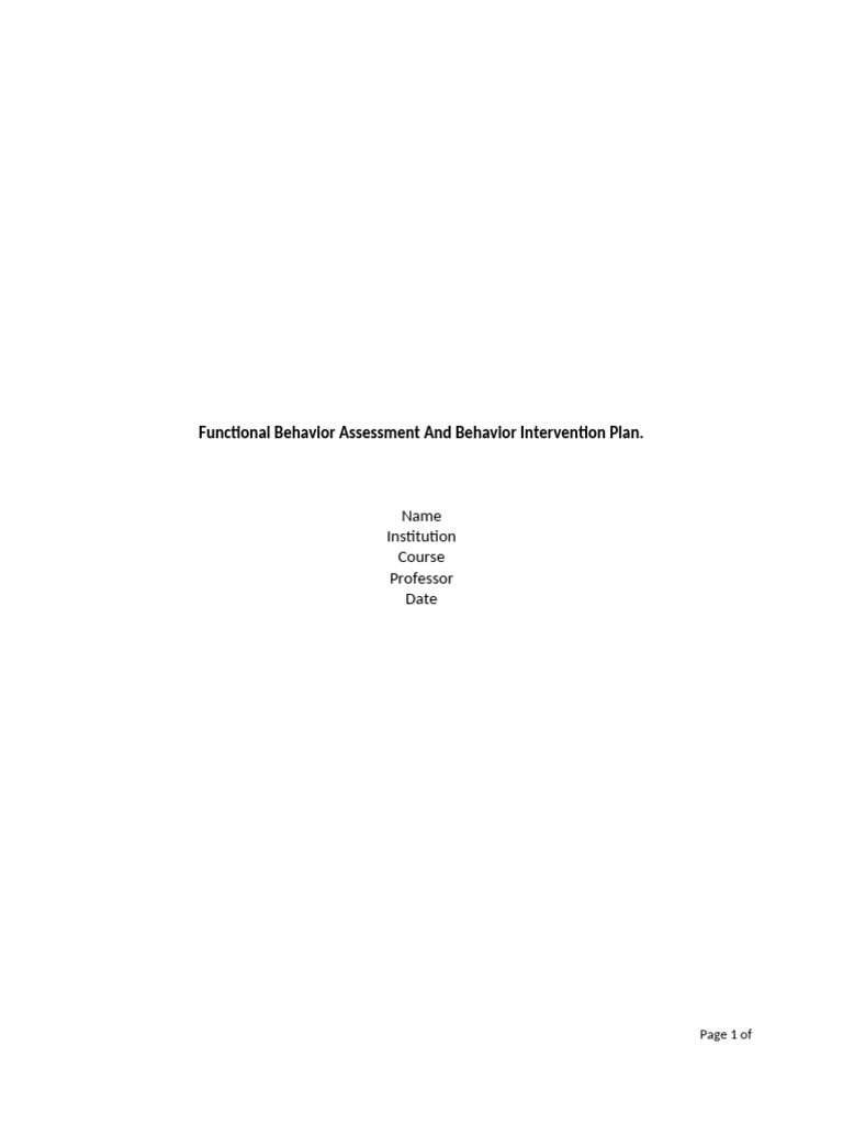 FBA 5 Functional Behavior Assessment | PDF | Reinforcement | Attention