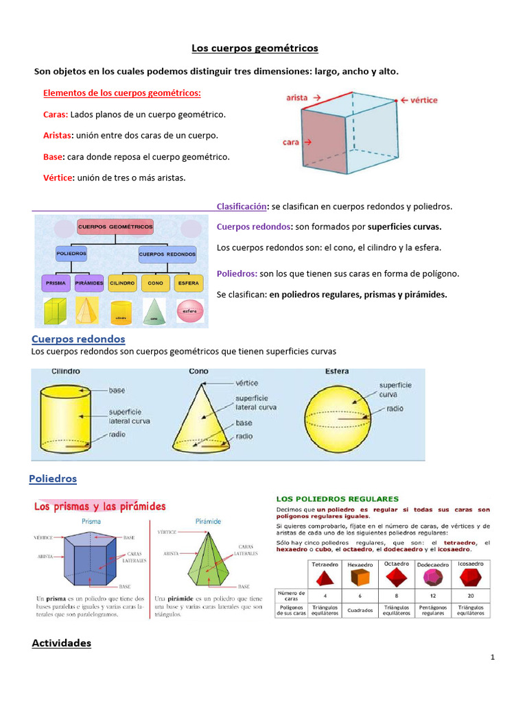 Cuerpos Geométricos para Primaria | PDF