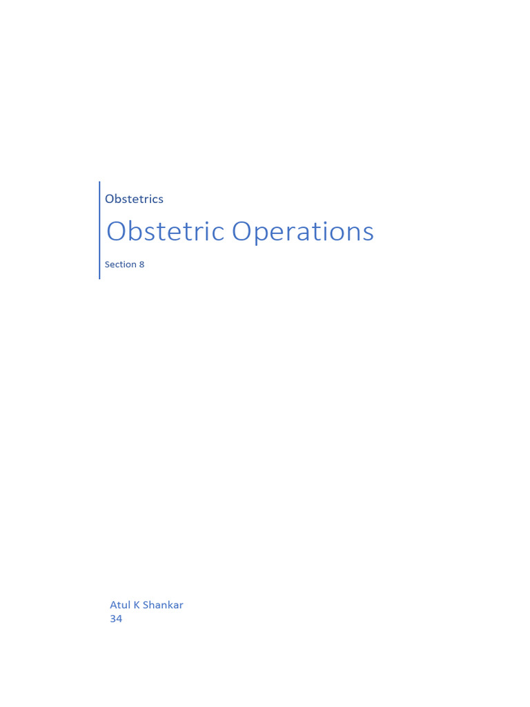 Obstetric Operation | PDF | Childbirth | Caesarean Section
