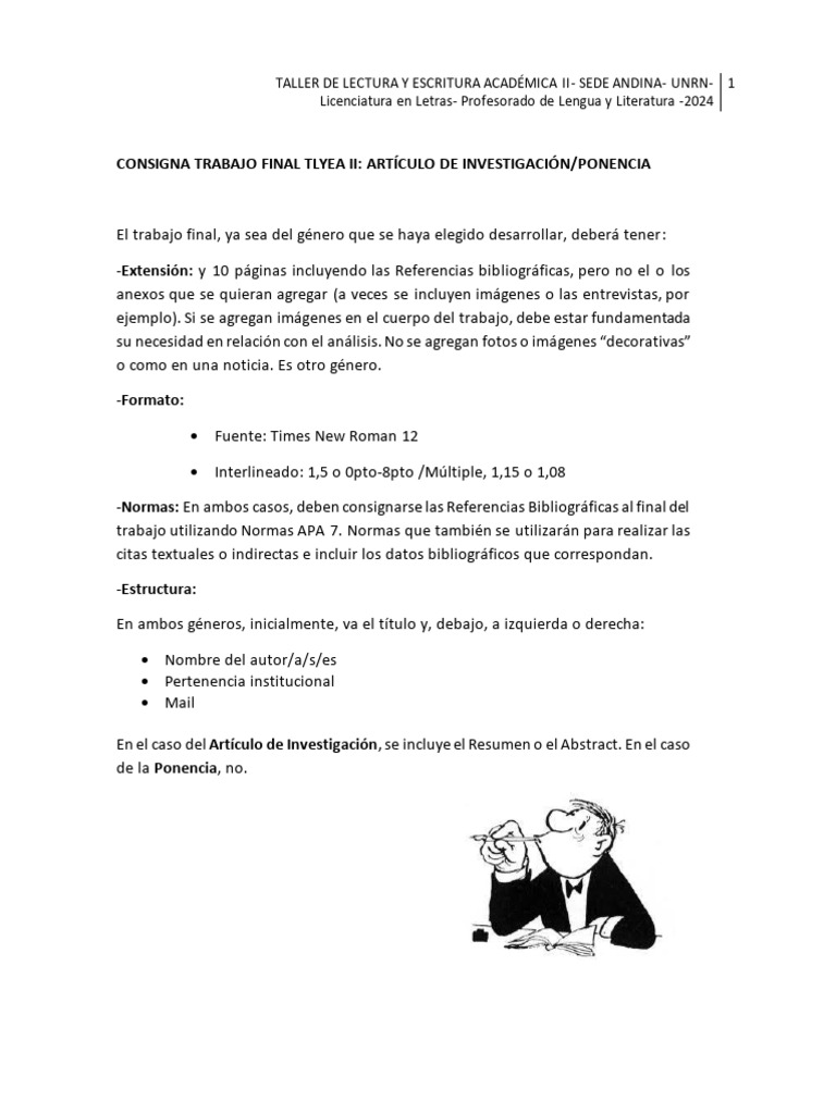 Consigna Trabajo Final TLYEA II 2024 | PDF