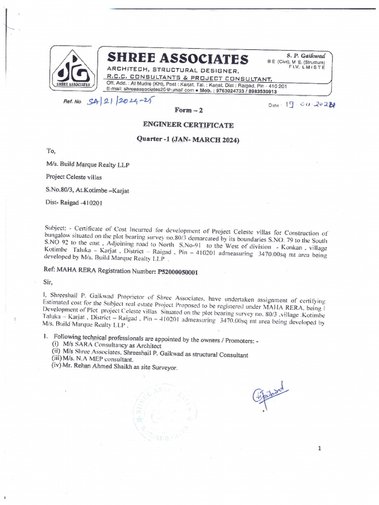 Form 2 Engineer Certificate-1 | PDF