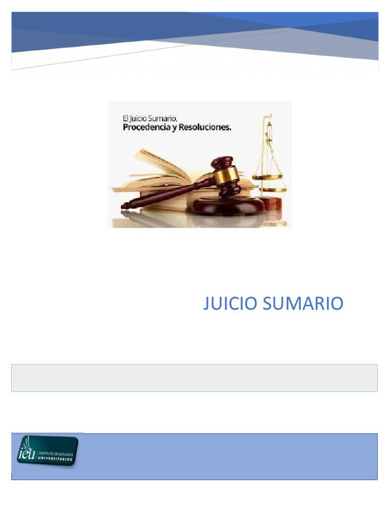 Procedimiento del Juicio Sumario | PDF | Demanda judicial ...