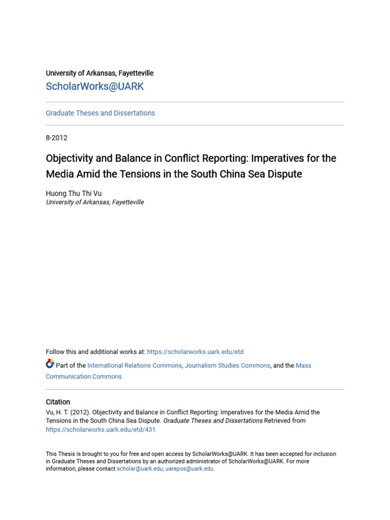Objectivity and Balance in Conflict Reporting - Imperatives For TH ...