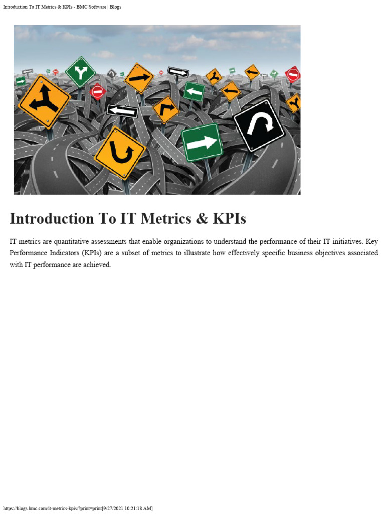 Introduction To IT Metrics KPIs - BMC Software Blogs | PDF ...