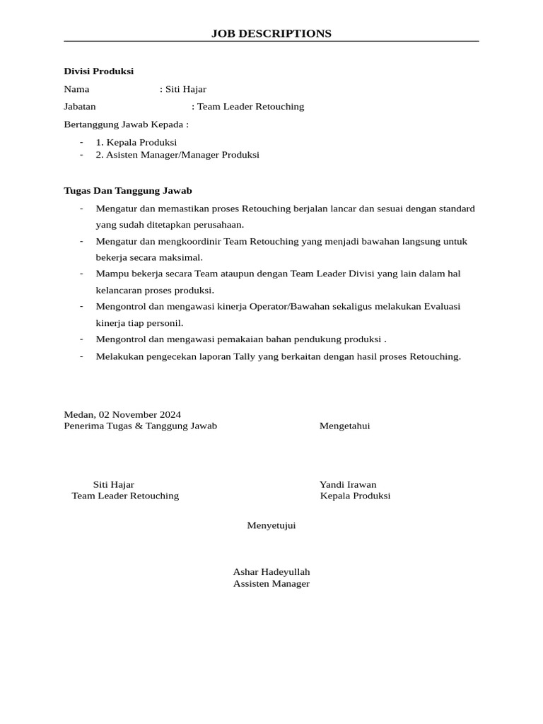 Job Descriptions | PDF