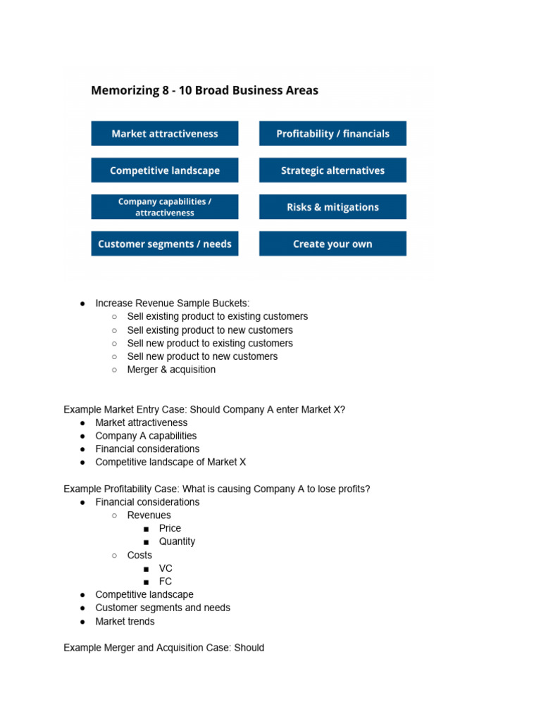 8 Buckets Case Frameworks | PDF
