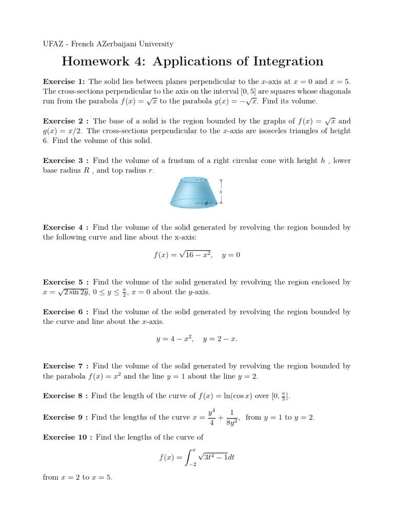 Applications of Integration | PDF