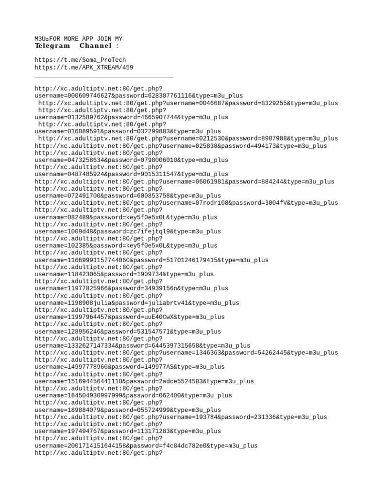 40m3u XC - Adultiptv | PDF