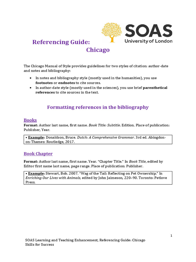 Referencing Styles - Chicago | PDF | Written Communication | Sources