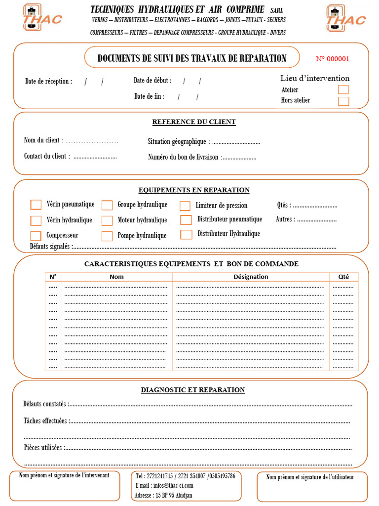 Bon de Travail | PDF