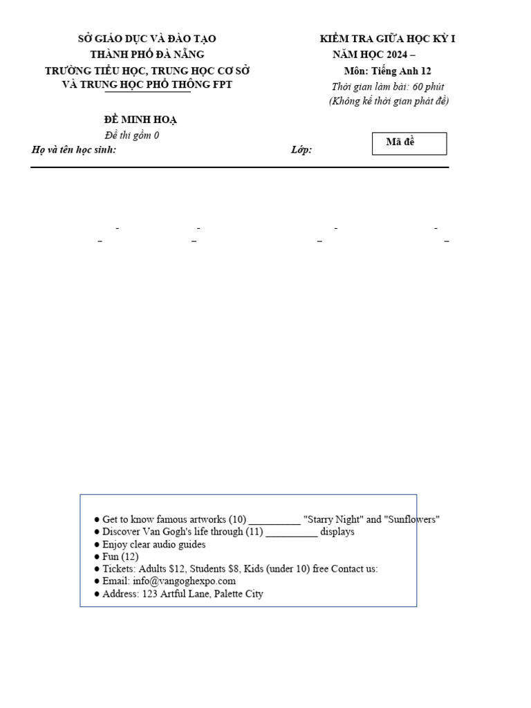 k12 - Đề Minh Họa Gki Tieng Anh | PDF | Sustainability | Natural Environment